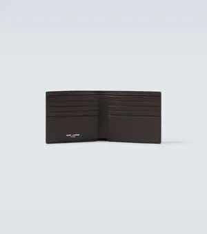 Saint Laurent Tiny Cassandre East/west Leather Wallet - Brown