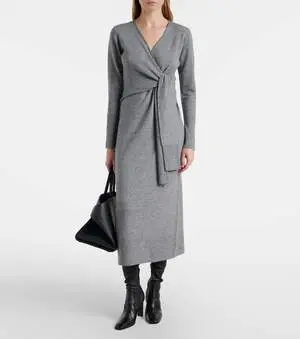 Veronica Beard Salomez Wool And Cashmere Midi Wrap Dress