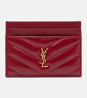 Saint Laurent Saint Laurent Cassandre Matelasse Leather Card Holder Red