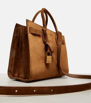 Saint Laurent Sac De Jour Mini Suede Top-handle Bag
