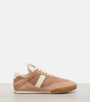 Chloé Kick Suede And Leather Sneakers - Pink