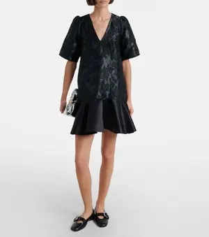 GANNI Satin Cloque Minidress