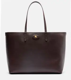 Burberry Reversible Check Medium Leather Tote - Brown