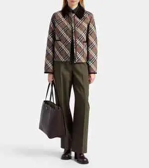 Burberry Reversible Check Medium Leather Tote - Brown