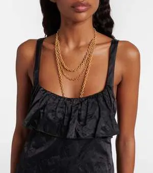 Chloé Ruffled Satin Mini Dress