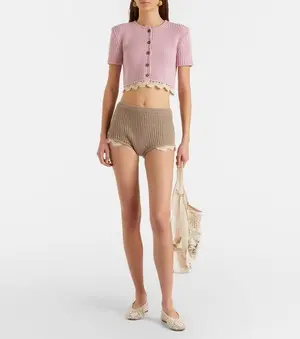 Magda Butrym Crochet-trimmed Cashmere Top