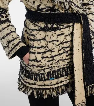 Alanui Ocean Whispers Fringed Wool-blend Cardigan - Yellow