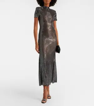 SELF-PORTRAIT Embellished Midi Dress