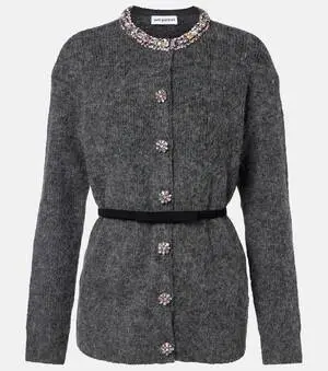 SELF-PORTRAIT Belted Embellished Cardigan
