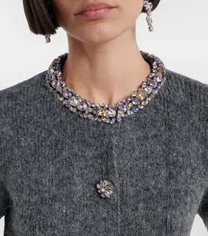 SELF-PORTRAIT Belted Embellished Cardigan