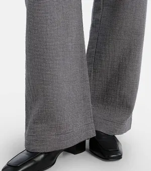 Velvet By Graham & Spencer Braylen Houndstooth Cotton Wide-leg Trousers