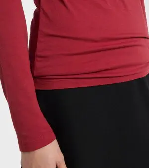 Velvet By Graham & Spencer Meri Cotton-blend Jersey Wrap Top - Red