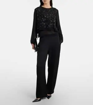 Velvet By Graham & Spencer Larkin Wide-leg Pants - Black