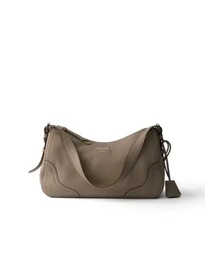 Prada Aimèe Leather Shoulder Bag - Grey