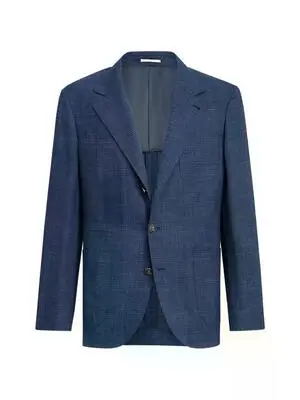 BRUNELLO CUCINELLI Prince Of Wales Patch-Pocket Blazer
