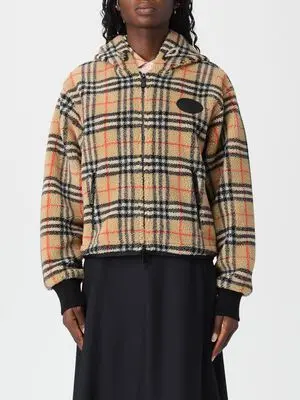 Burberry Check Fleece Zip-up Jacket - Sand