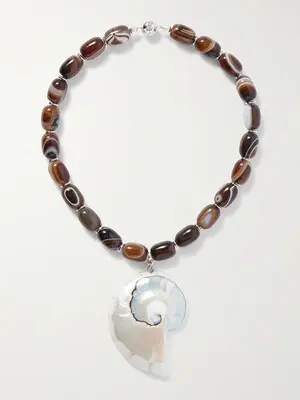 JULIETTA Firenze Shell And Resin Necklace - Brown