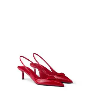 Prada Patent Leather Slingback Pumps - Red