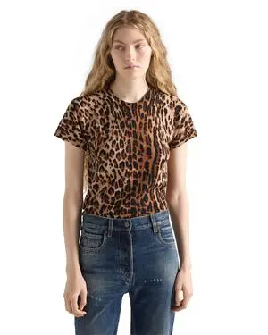 Prada Short-sleeved Printed Cashmere Sweater