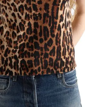 Prada Short-sleeved Printed Cashmere Sweater