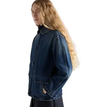 Prada Washed Denim Blouson Jacket