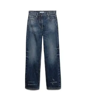 Prada Straight-leg Washed Denim Jeans - Blue