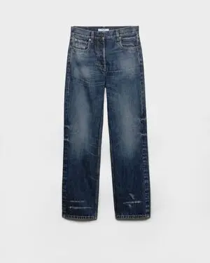 Prada Straight-leg Washed Denim Jeans - Navy