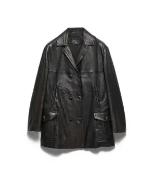 Prada Double-breasted Nappa Leather Caban Jacket
