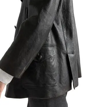 Prada Double-breasted Nappa Leather Caban Jacket