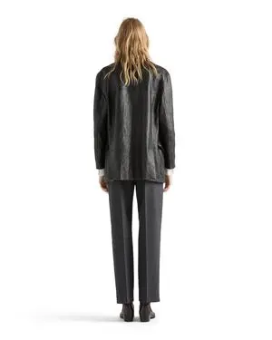 Prada Double-breasted Nappa Leather Caban Jacket