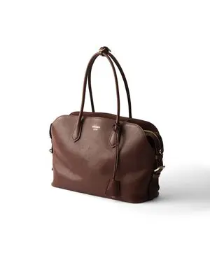 Prada Leather Tote Bag - Brown