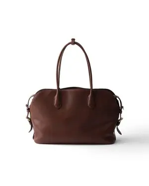 Prada Leather Tote Bag - Brown