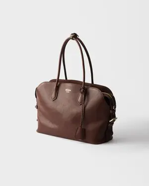 Prada Leather Tote Bag - Cocoa