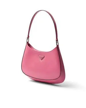 Prada Cleo Brushed Leather Shoulder Bag - Pink