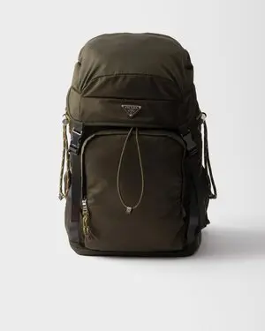 Prada Speedrock Re-Nylon And Leather Backpack Camouflage Green