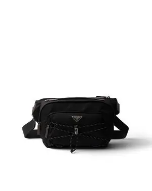 Prada Re-nylon And Leather Shoulder Bag - Black