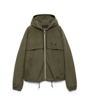Prada Hooded Technical Fabric Blouson Jacket - Green