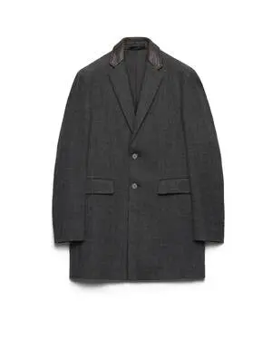 Prada Single-breasted Wool-blend Coat - Grey