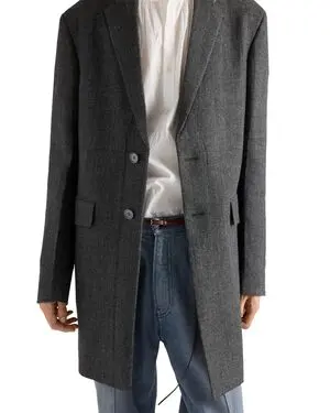 Prada Single-breasted Wool Blend Coat