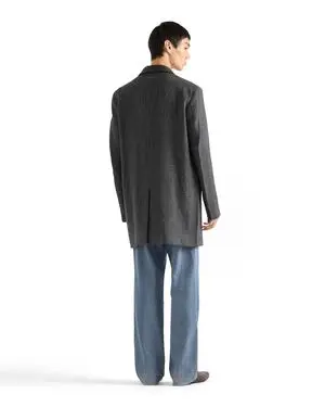 Prada Single-breasted Wool Blend Coat