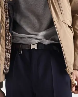 Prada Leather And Woven Nylon Tape Belt