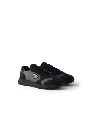 Prada Prax Suede And Re-nylon Sneakers - Blue