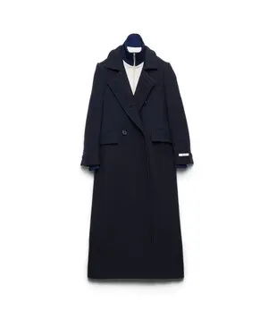 Prada Single-Breasted Natté Fabric Coat Blue
