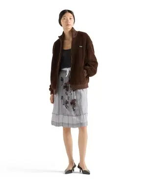 Prada Embroidered Chiffon Midi-skirt