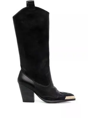 Versace Block Heel Boots For Women