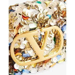 Valentino Garavani Loco Sequin Small Silk Shoulder Bag