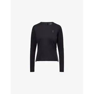On Performance Long-sleeve Stretch-woven Top - Black/eclipse