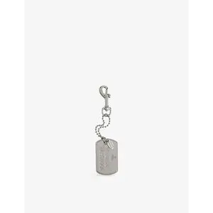 VIVIENNE WESTWOOD Engraved Logo Dog Tag Charm - Silver