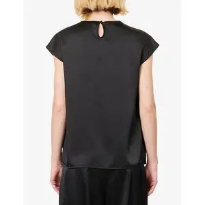 Max Mara Fluid Lace-trim Satin Top