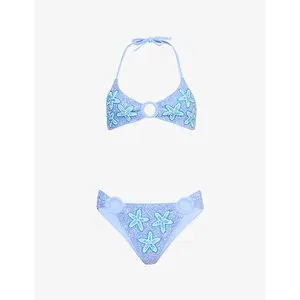 OCEANUS Beaded Bikini Set - Periwinkle